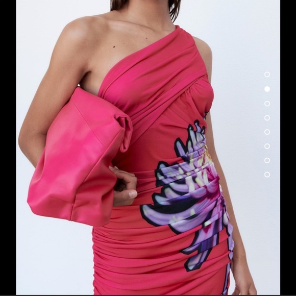 Zara | Dresses | Zara Side Flower Draped Dress | Poshmark